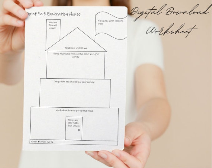 Grief Self-exploration House Worksheet Therapy Counseling - Etsy