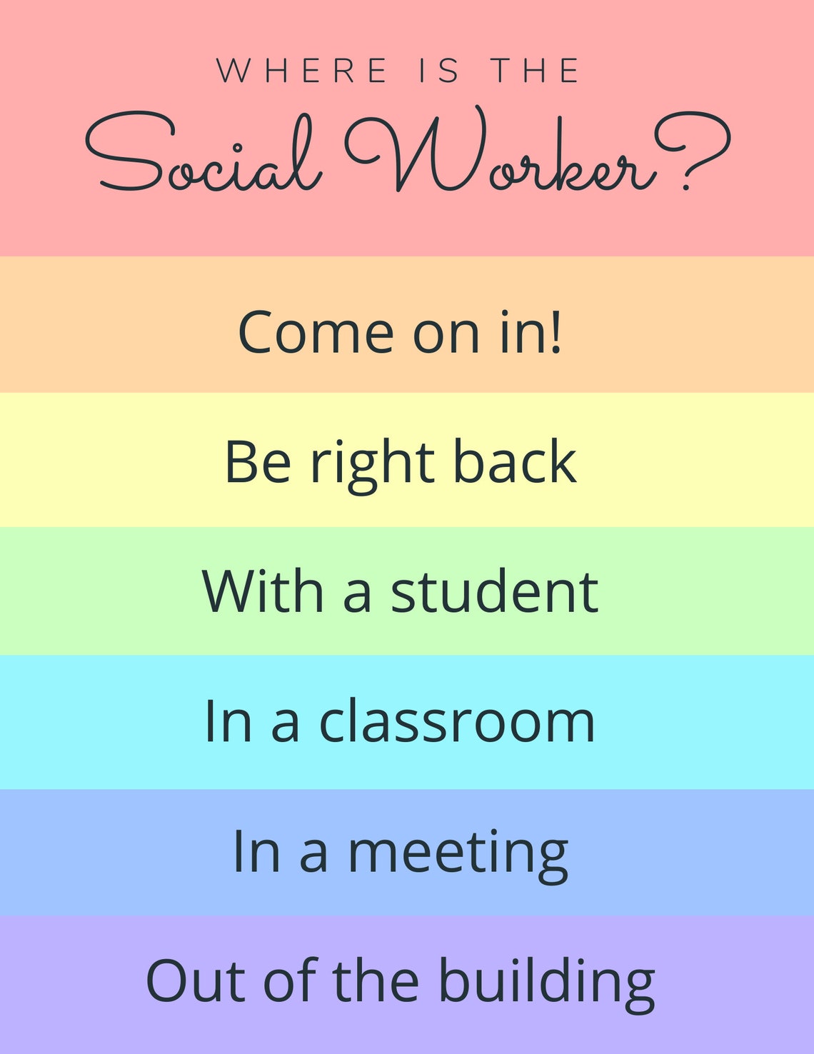 Where is the Social Worker Door Sign School Social Worker - Etsy