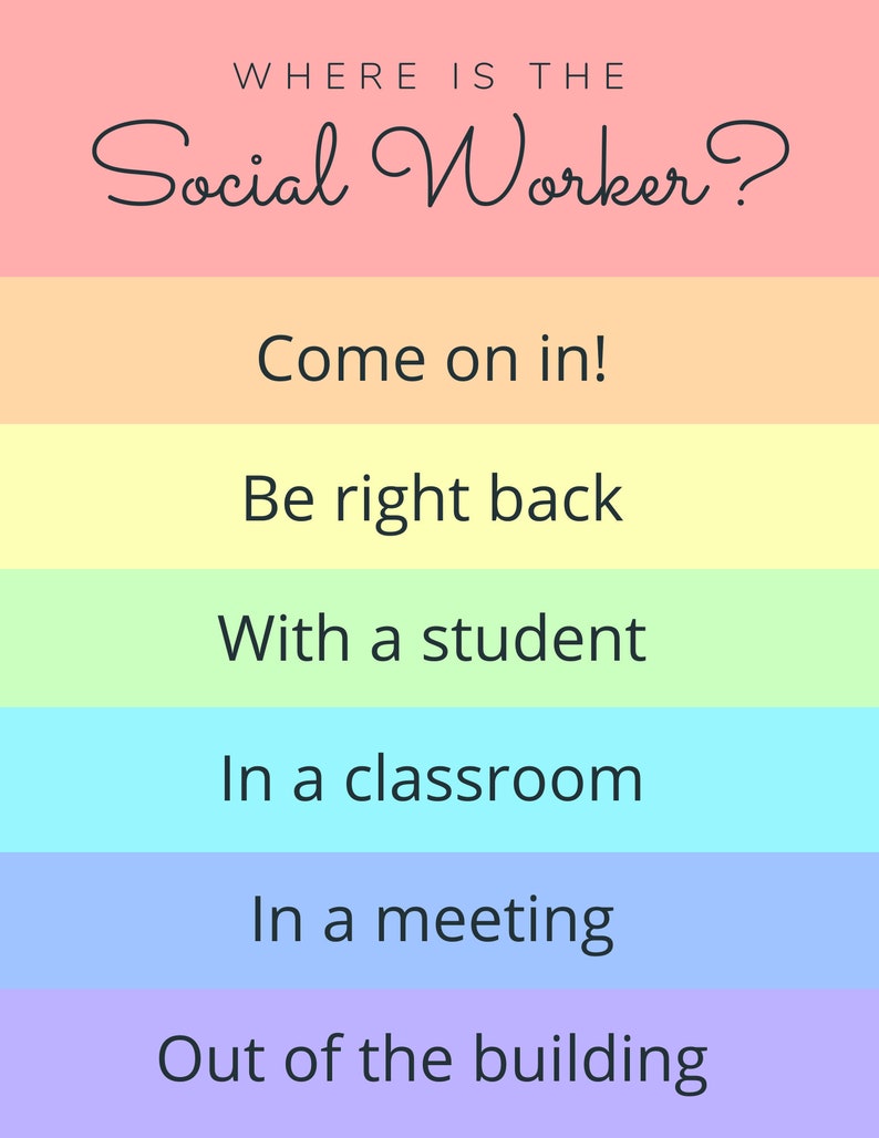 Where is the Social Worker Door Sign School Social Worker - Etsy