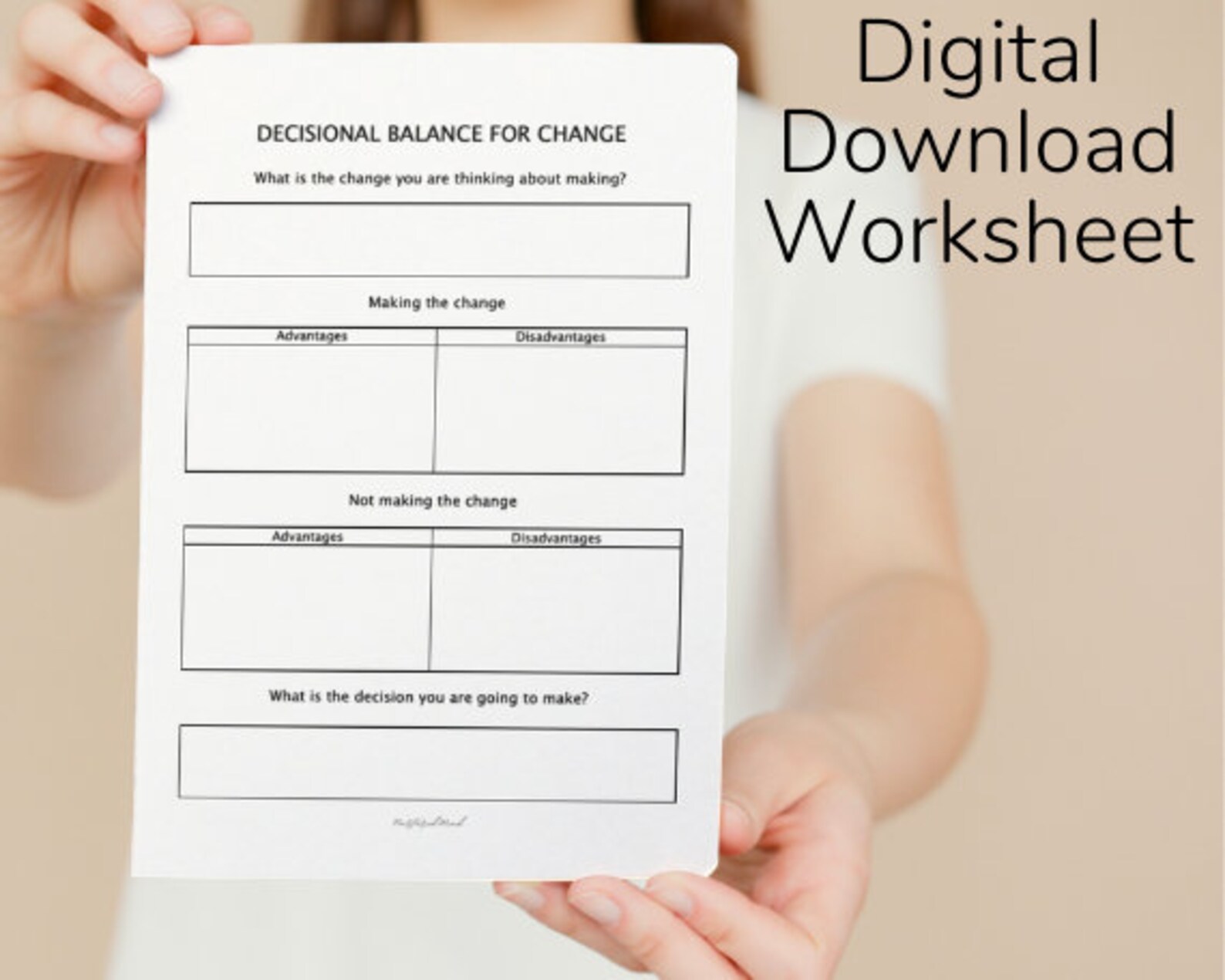 Decisional Balance for Change Worksheet Motivational Interviewing Pros ...