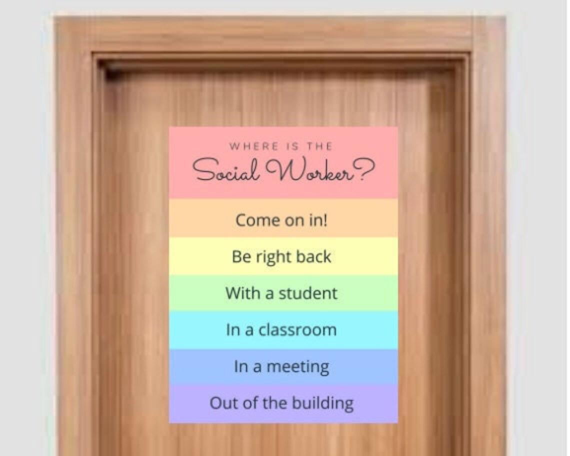 Where is the Social Worker Door Sign School Social Worker - Etsy