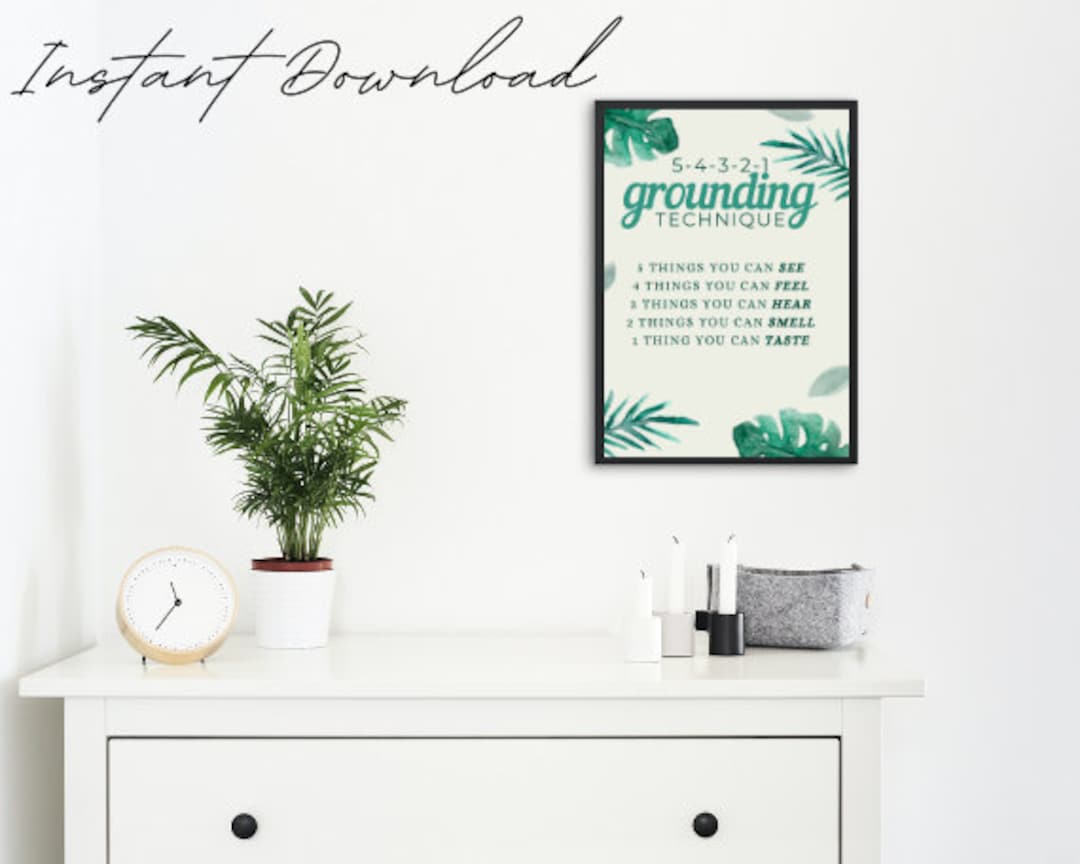 5-4-3-2-1 Grounding Technique, Mindfulness Grounding, DBT Poster - Etsy