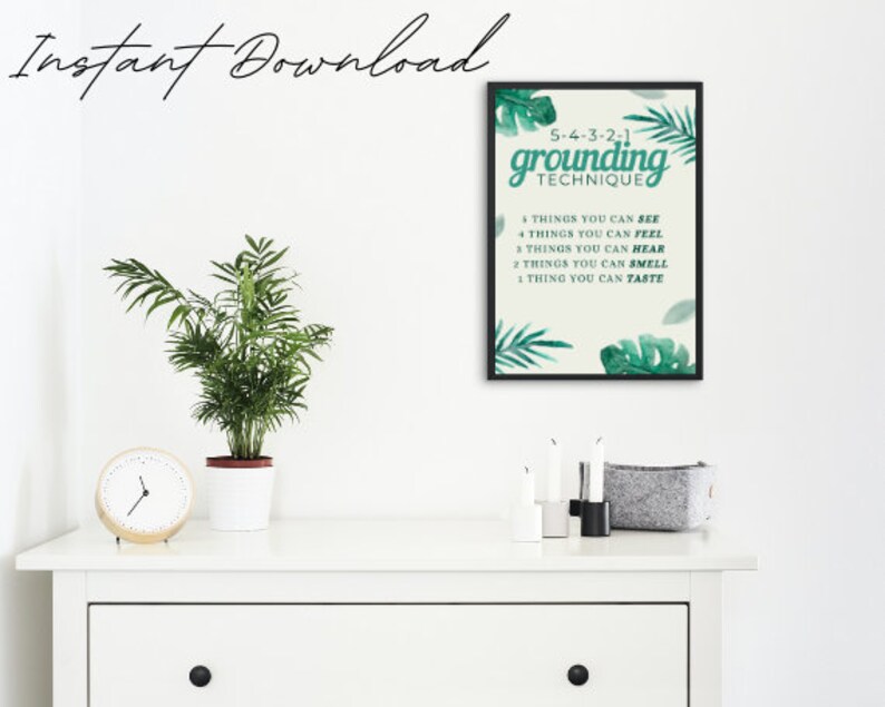5-4-3-2-1 Grounding Technique, Mindfulness Grounding, DBT Poster - Etsy