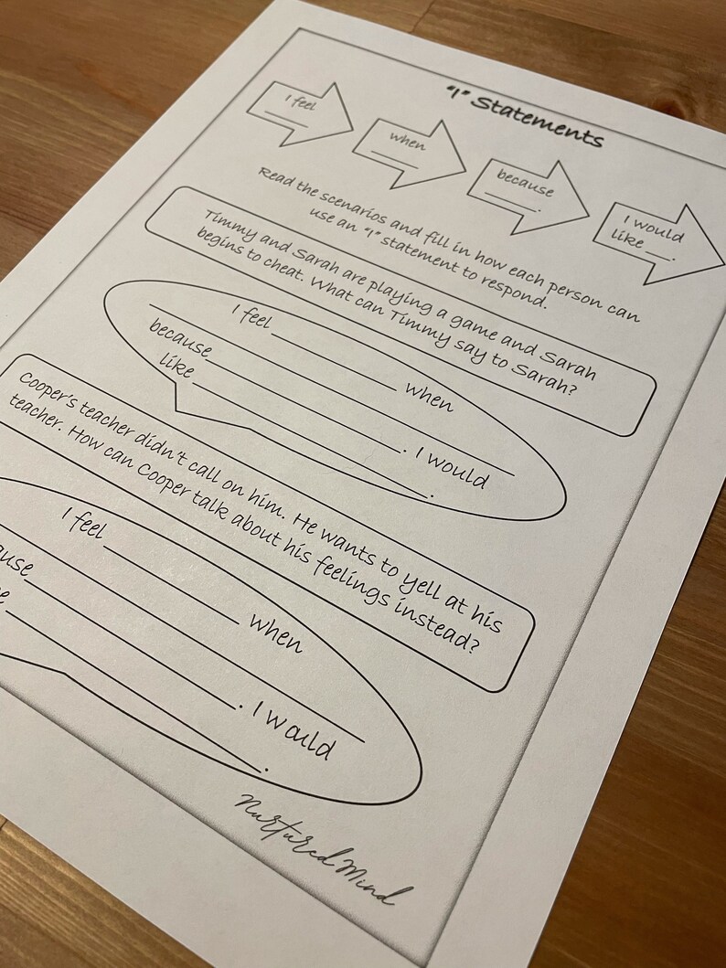 I Statements Practice Worksheet for Effective Communication - Etsy