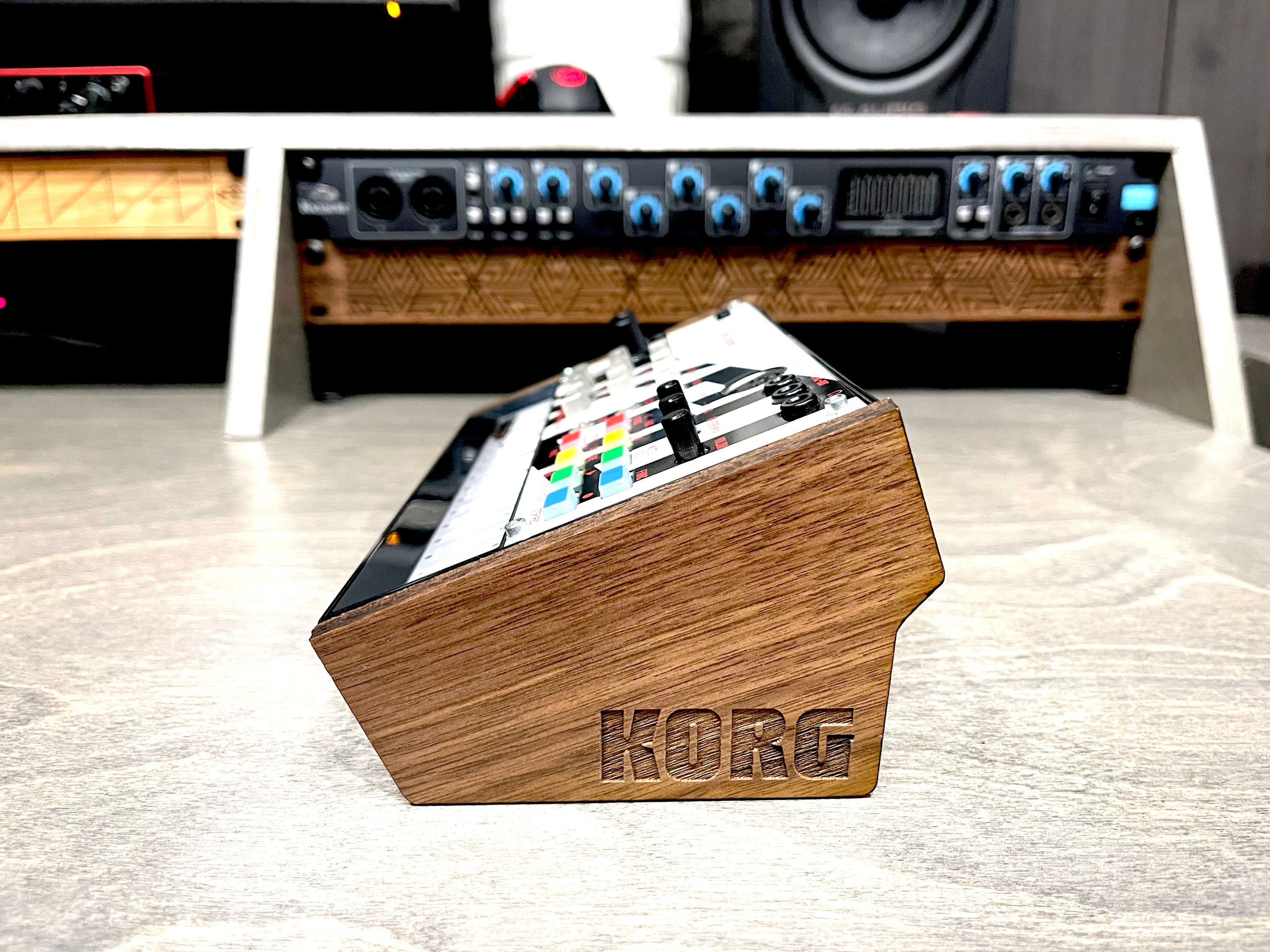 Korg Volca Solid Walnut Wood Ends Stand - Etsy