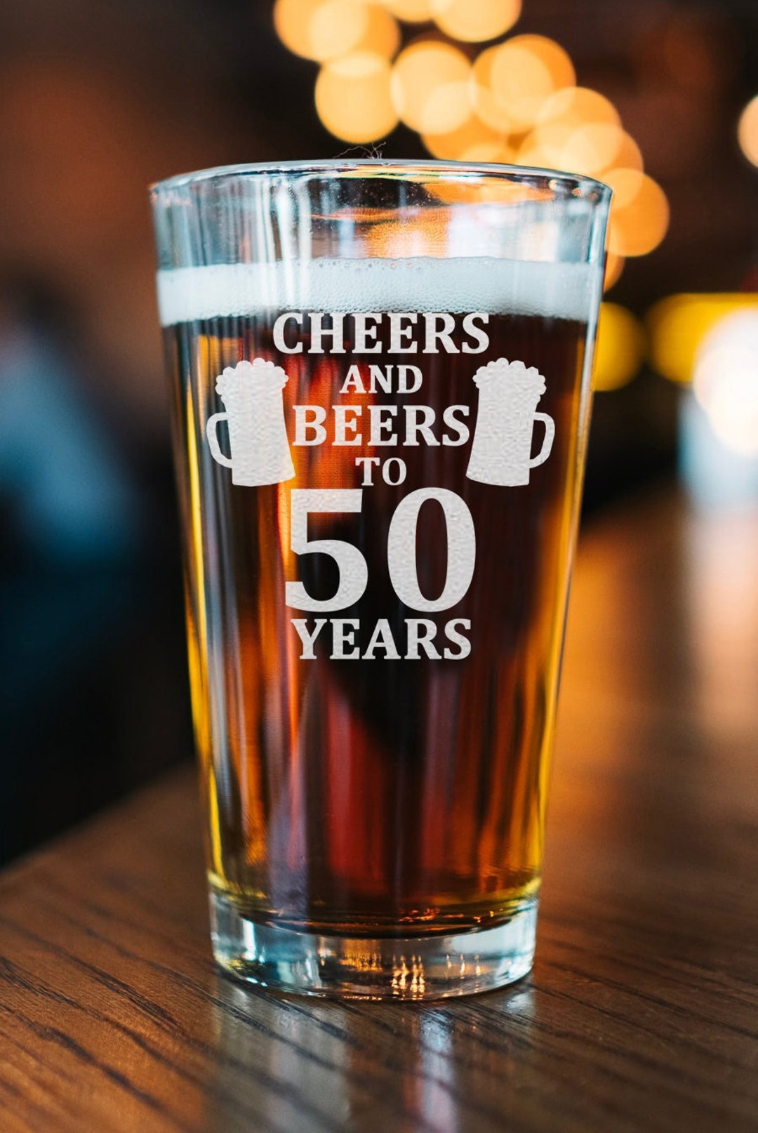 50th Birthday Gifts for Men Women - Cheers and Beers to 50 Years - 16oz ...