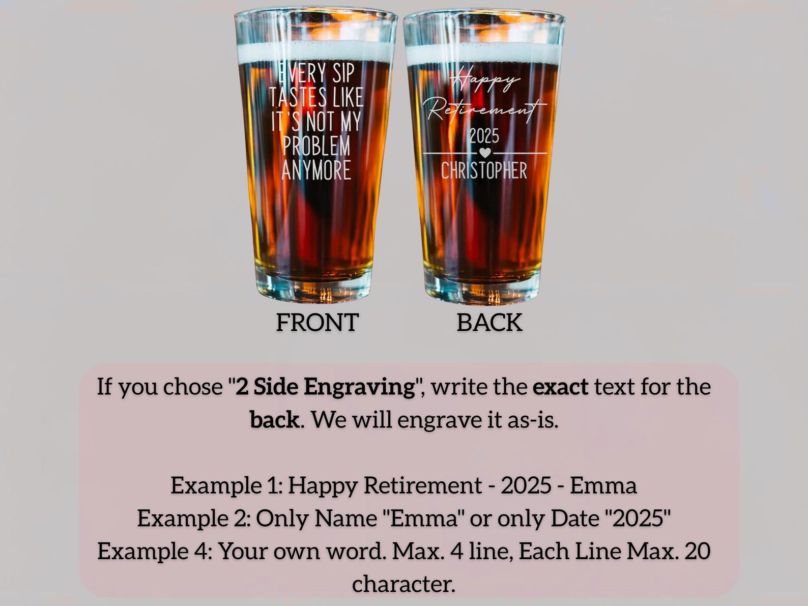Funny Retirement Beer Glass for Men and Women, Hilarious Farewell Gift ...