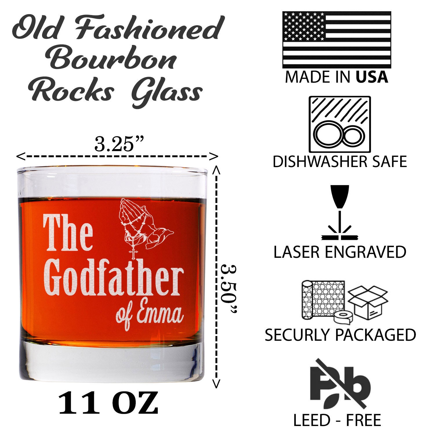 Custom the Godfather Whiskey Glass Special Godparent Gift - Etsy
