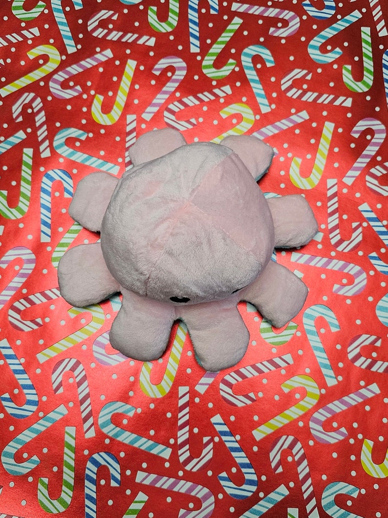 Reversible Octopus Plush - Pink and Blue, Double-sided Soft Toy, Mood ...