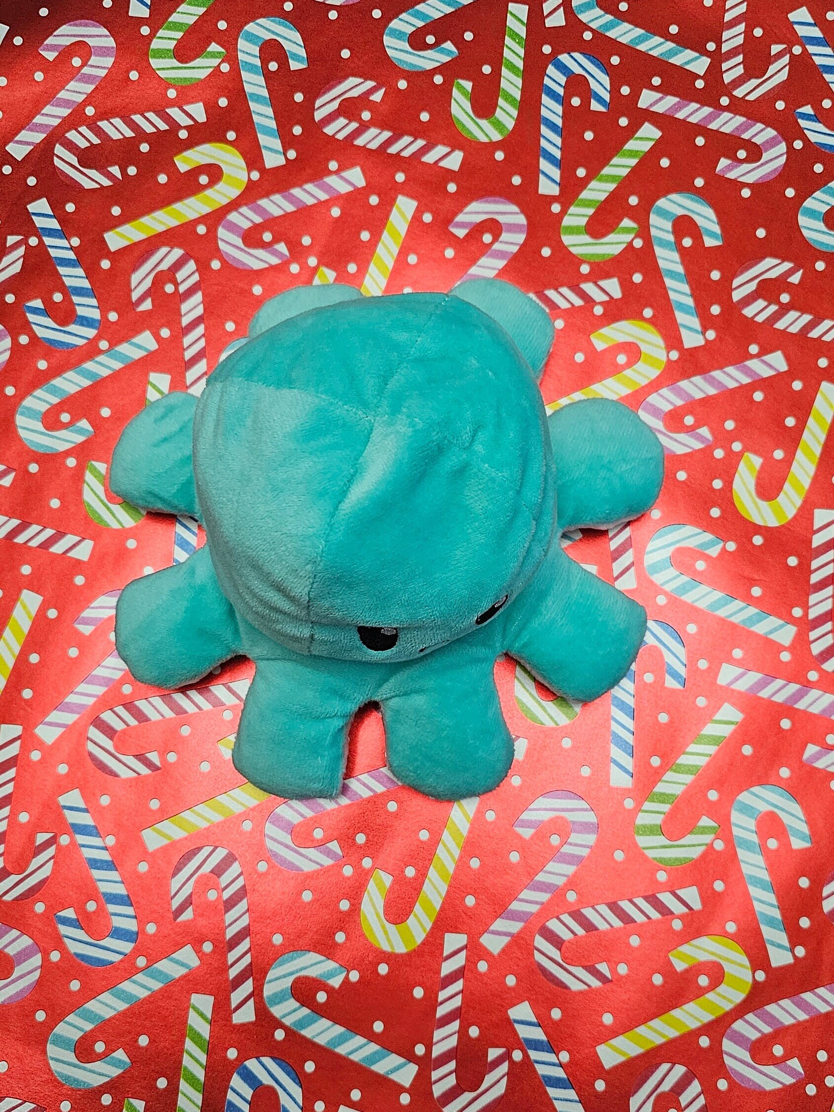 Reversible Octopus Plush - Pink and Blue, Double-sided Soft Toy, Mood ...