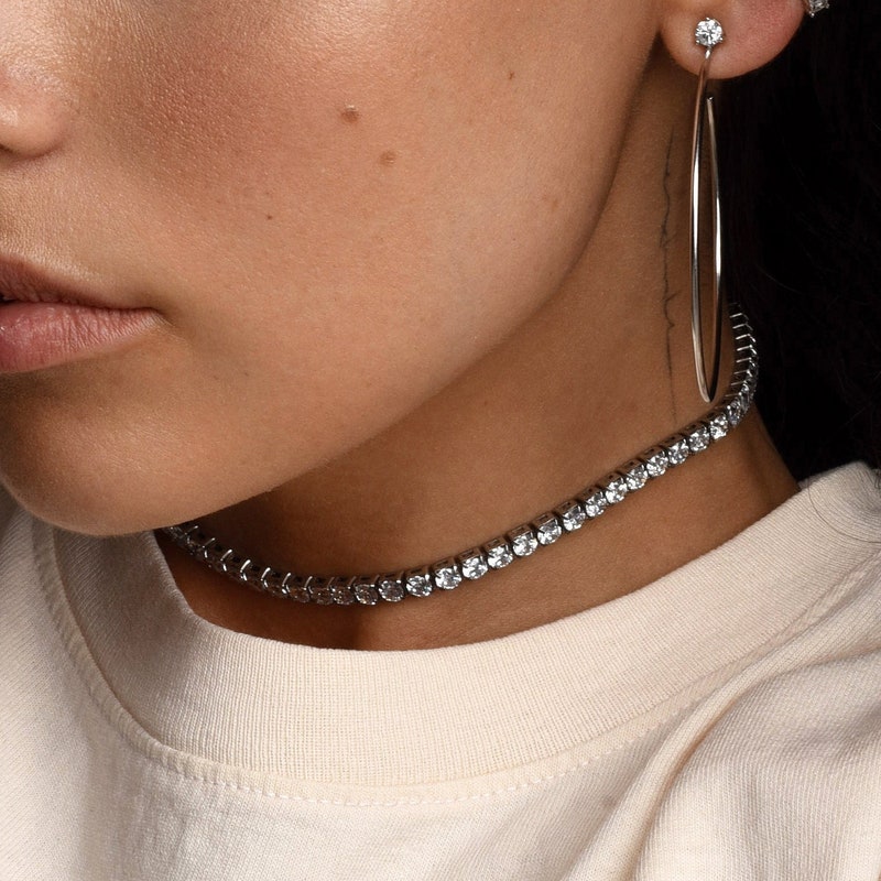 925 Silver Choker Necklace - Etsy