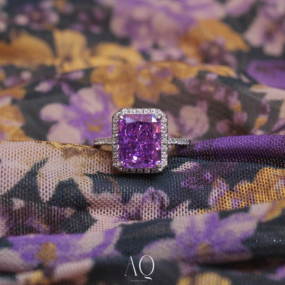 Gorgeous Purple Lavender Ring. 11 Colors. Sterling Silver 925 Ring With ...