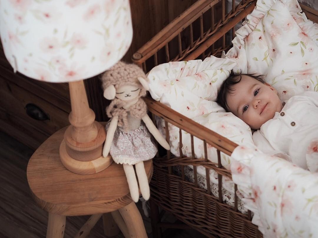 Flower Lamp for Girl's Room Table Lamp With Floral Print - Etsy