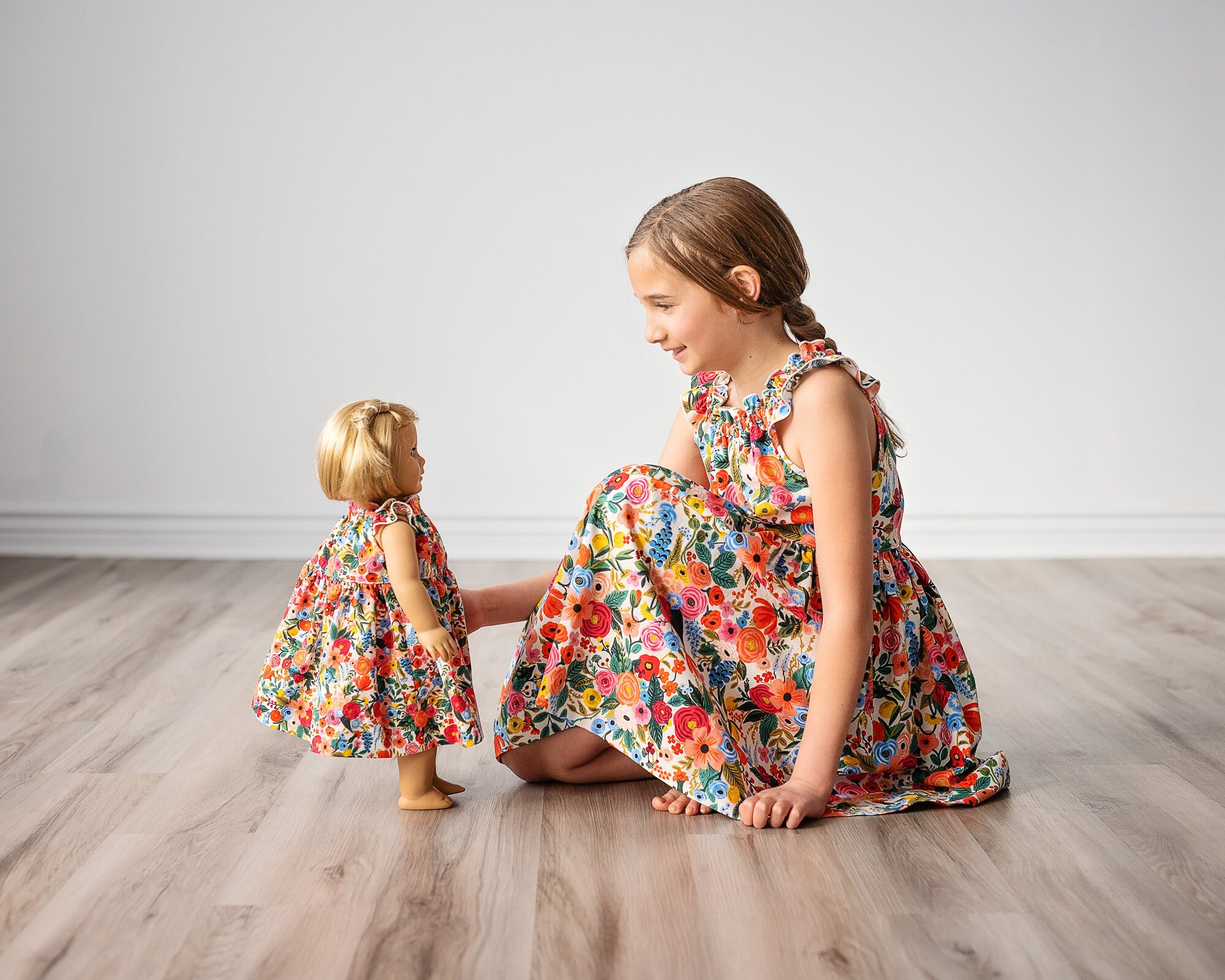 Girl and Doll Matching Dress • Girls Rifle Paper Co Cream Floral ...