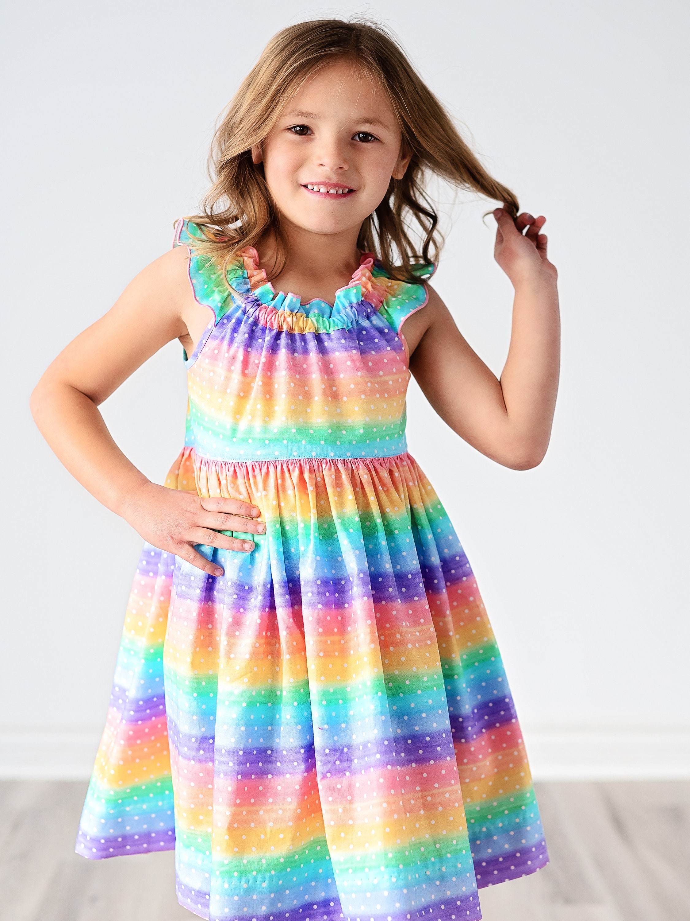 Girls Rainbow Dress Girls Pastel Dress Toddler Dress Ombre Rainbow ...