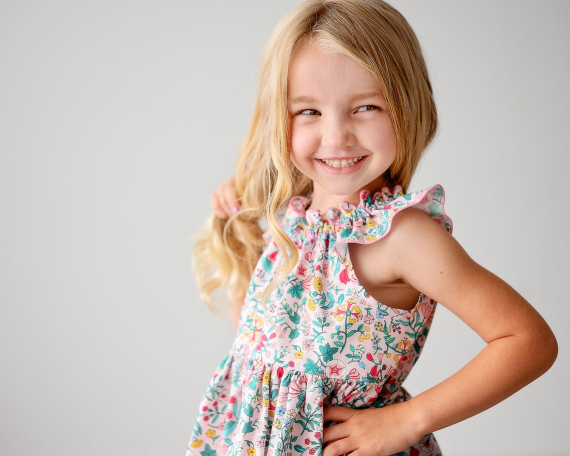 Girls Long Maxi or Midi Dress • Girls Liberty of London Cotton Pink ...