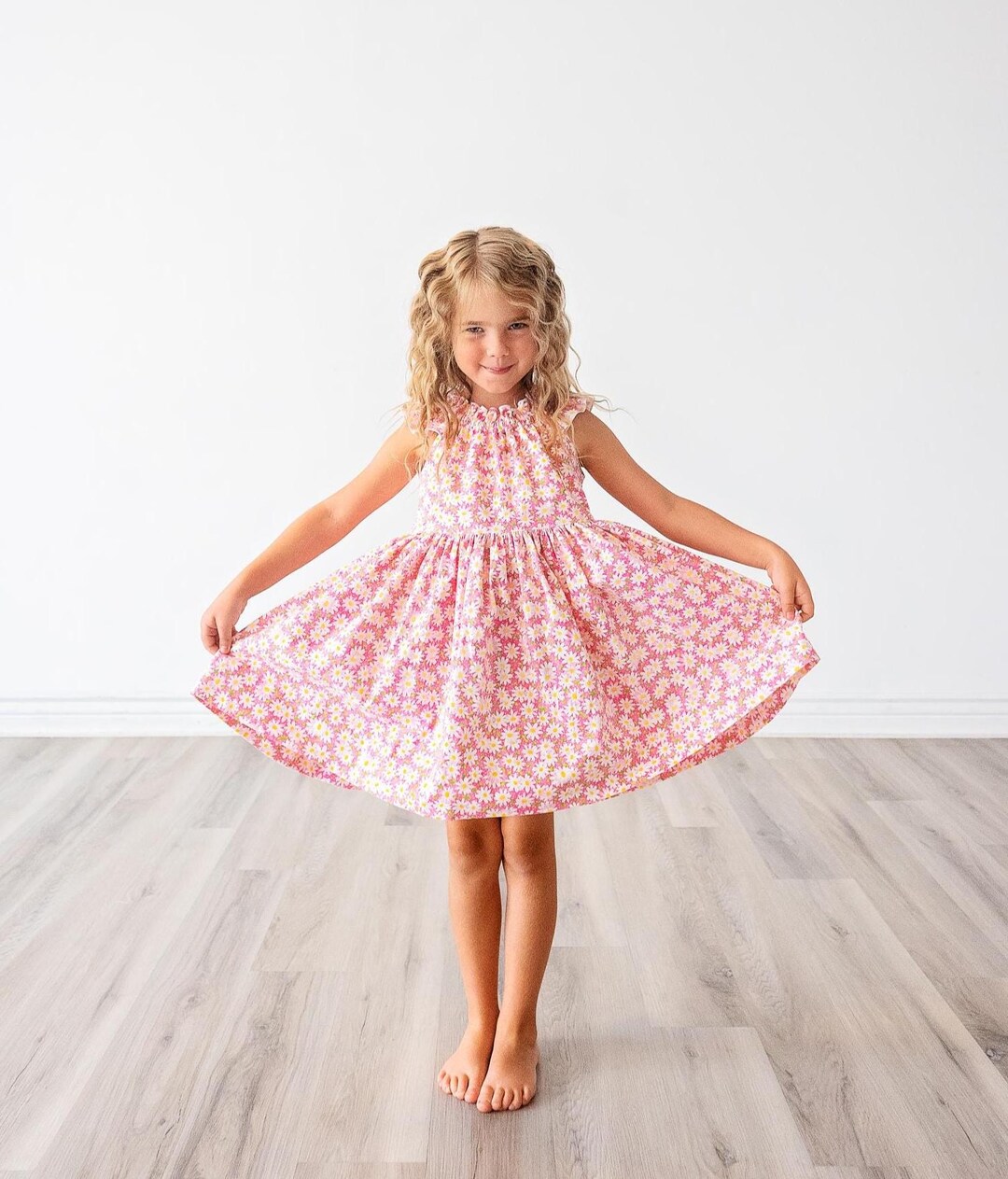 Girls Daisy Pink Dress • Girl Tween Toddler Summer Birthday Dress ...