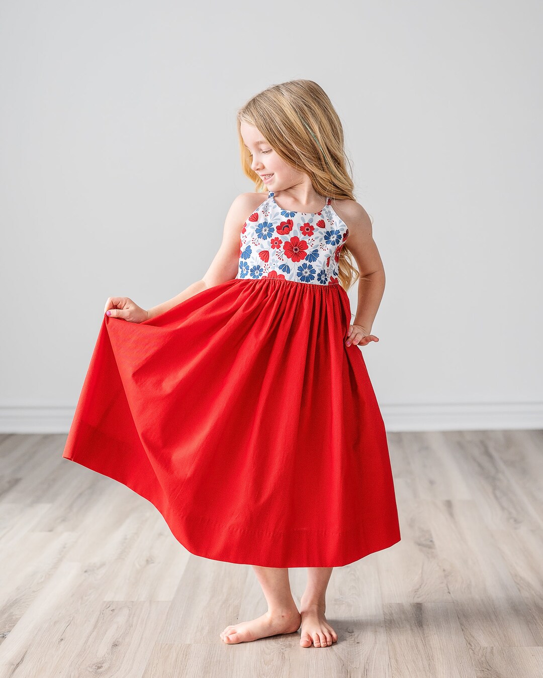 Girls Patriotic Holiday Dress July 4th Navy Blue Red White Dress Girls ...