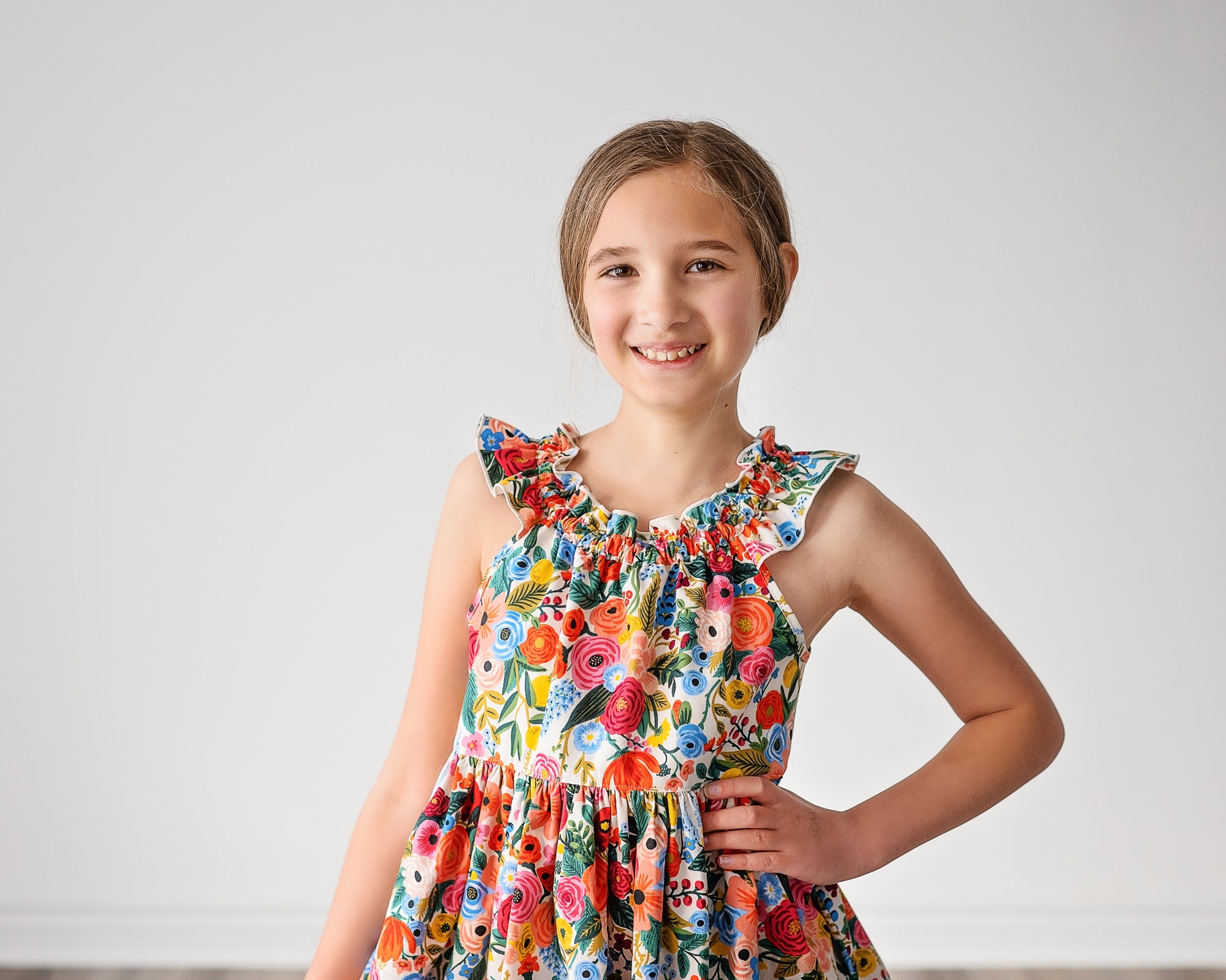 Girl and Doll Matching Dress Girls Rifle Paper Co Floral Flutter Sleeve ...