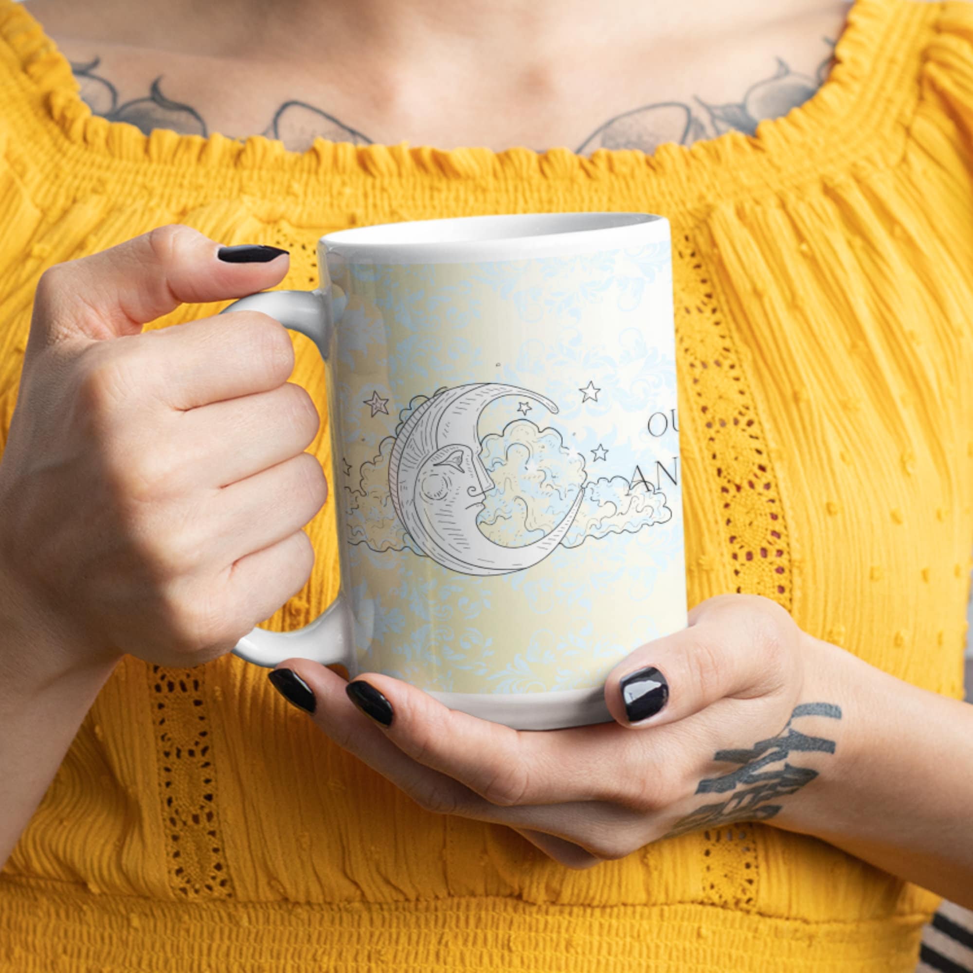 Celestial Sun and Moon Mug Cosmic Moon Mug Mystical Coffee - Etsy