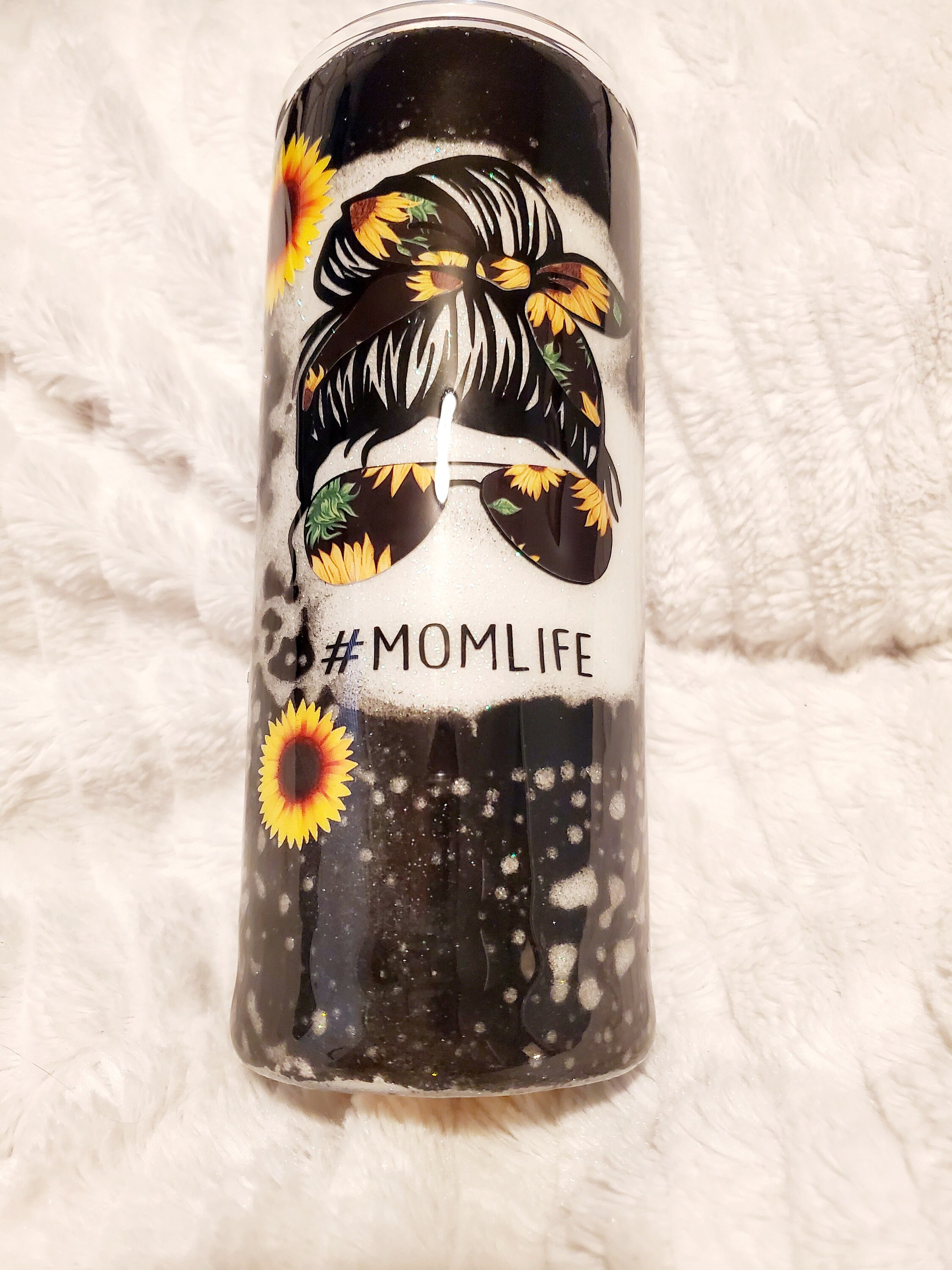 Momlife Messy Bun Sunflower Tumbler Etsy