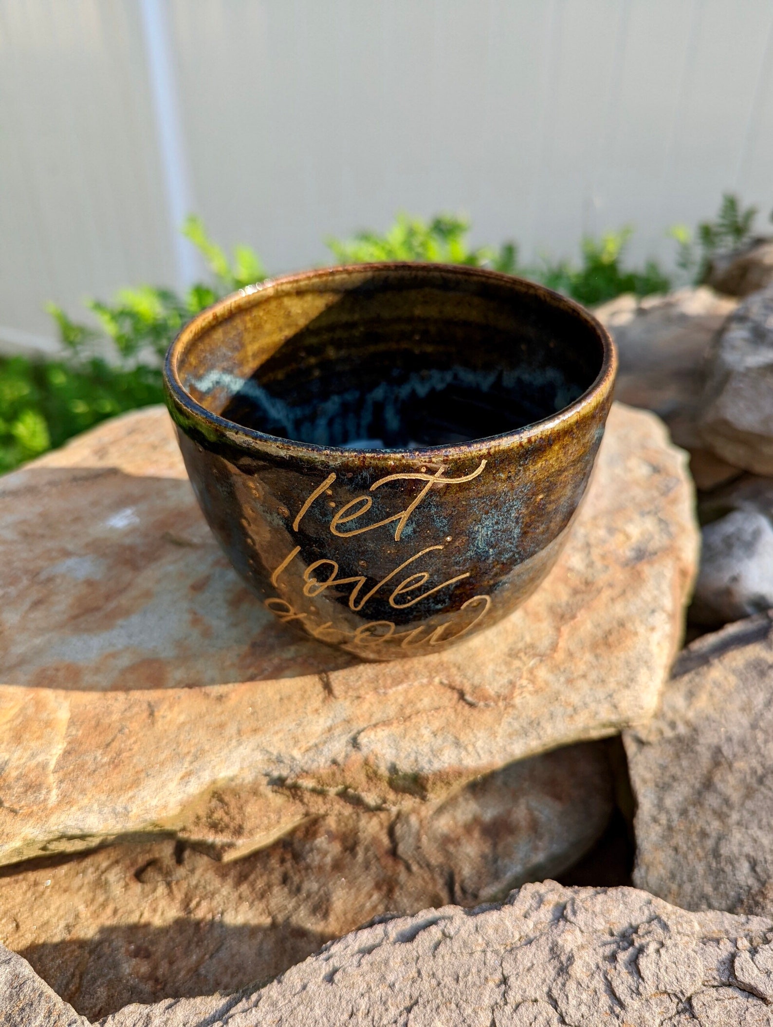 Gold Engraved Planter Handmade Pottery | Etsy