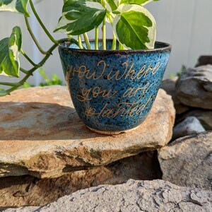 Gold Engraved Planter - Handmade Pottery - Etsy