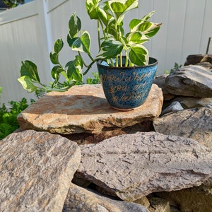 Gold Engraved Planter Handmade Pottery | Etsy