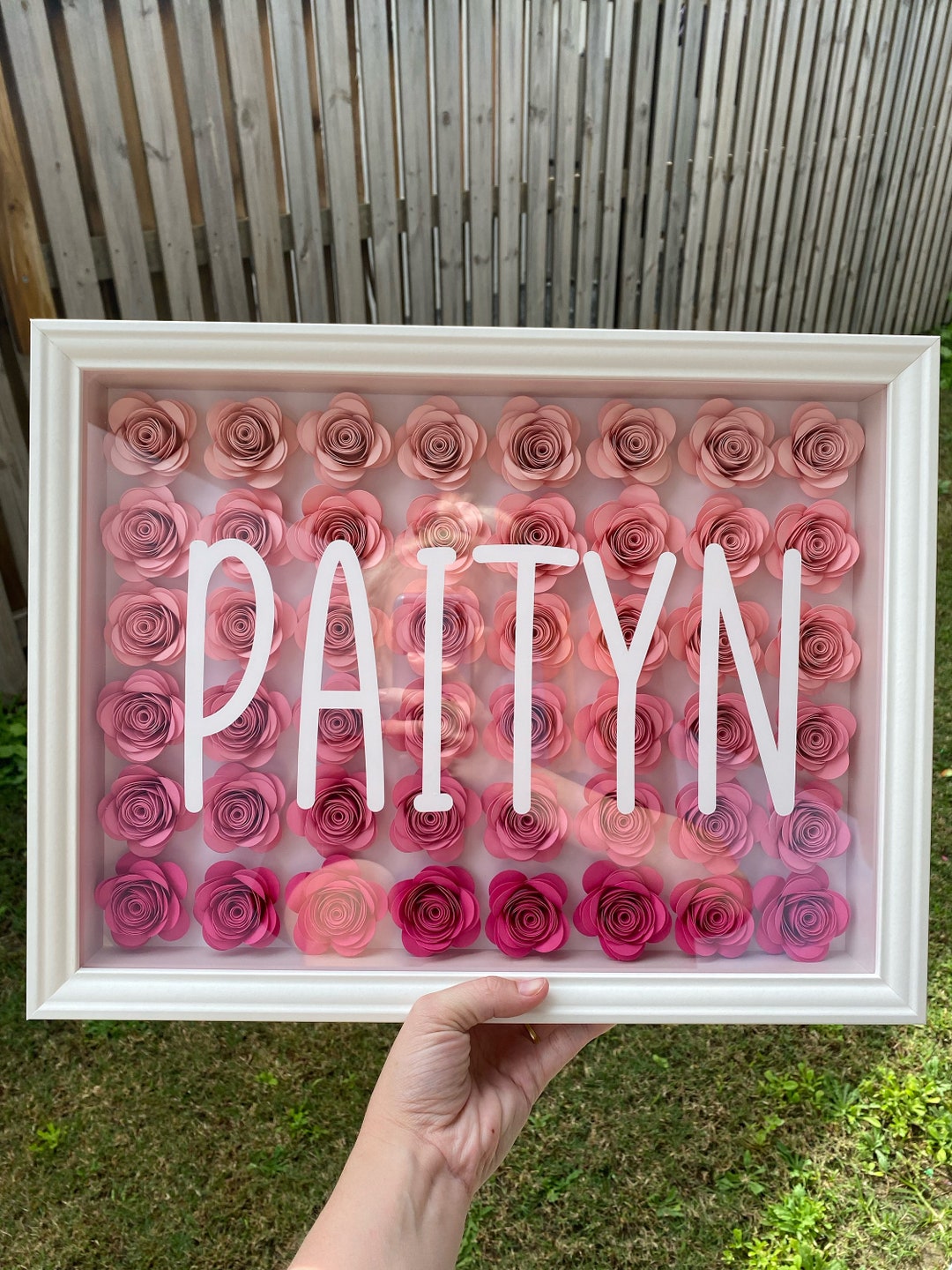 Ombre Flower Box | Paper Rose Gift Box | Paper Flower Shadow Box ...
