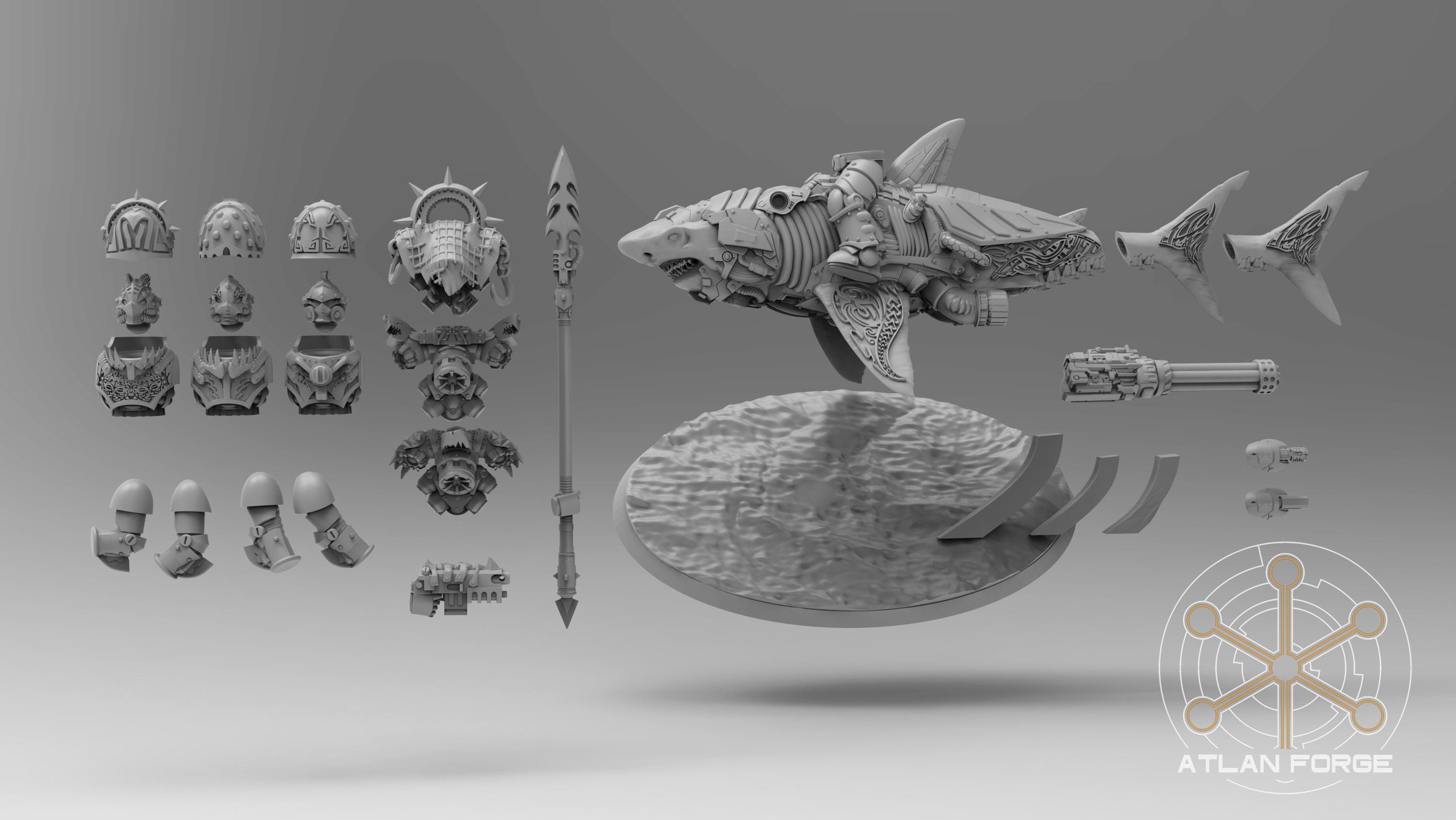 Wai Toa Shark Riders (3-unit Set) by Atlan Forge - Etsy