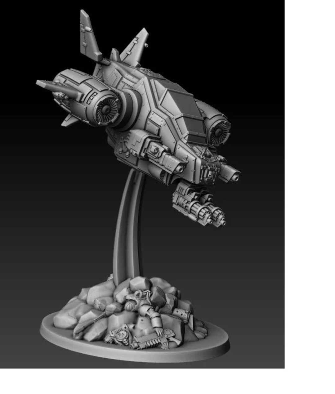 Silver Wardens Death Claw Gunship by DMG Minis - Etsy