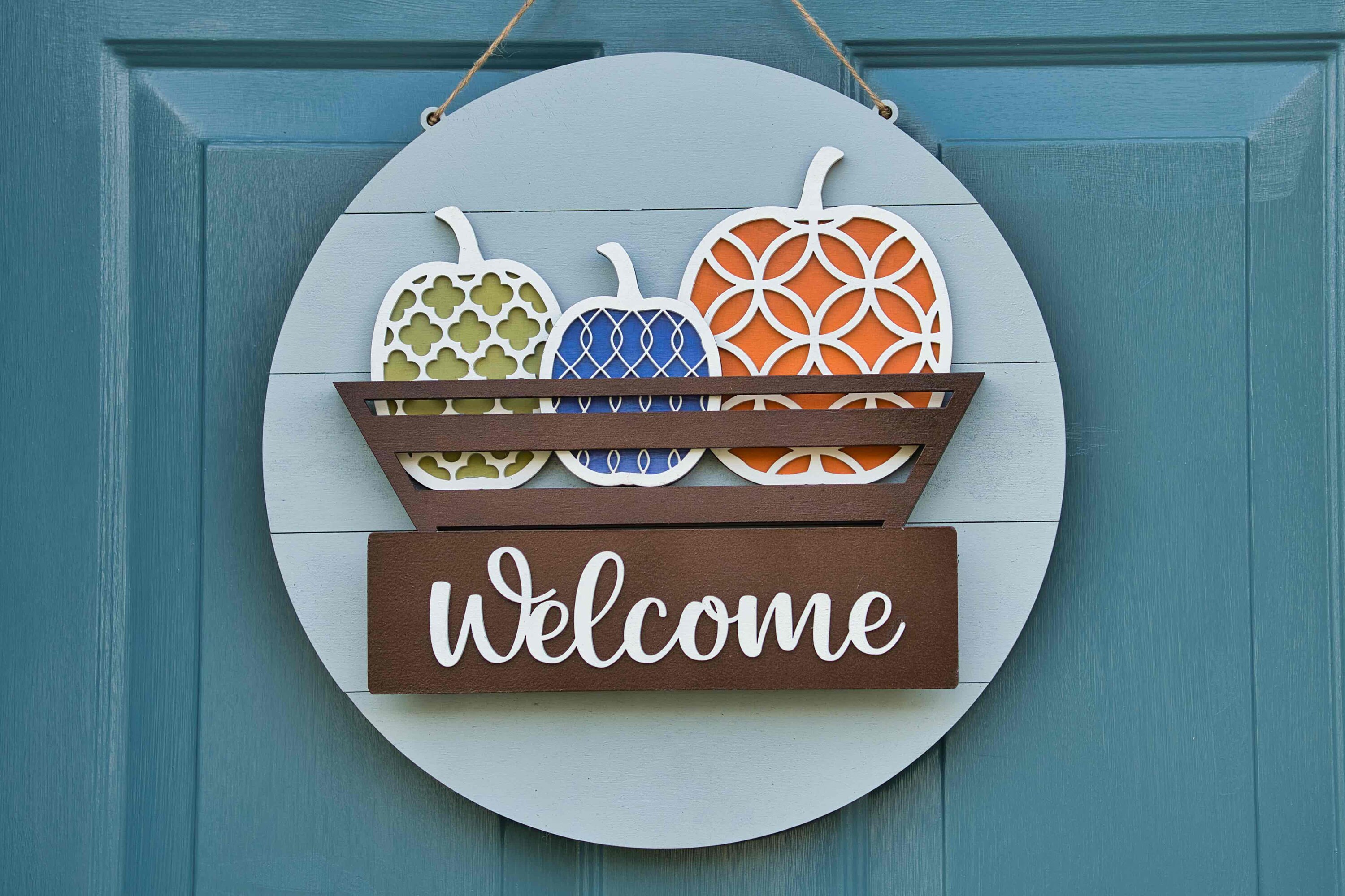 Welcome Sign With Interchangeable Inserts Front Door Decor - Etsy UK