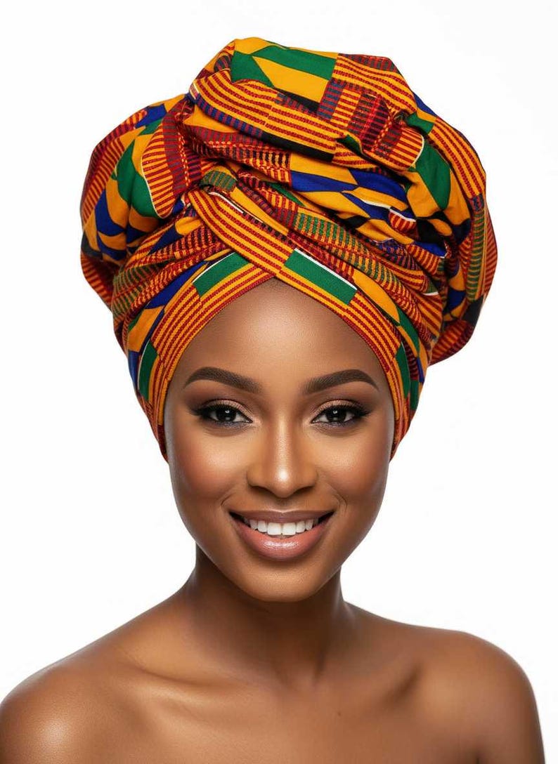 Adepa Tie-on Ankara Kente Headwrap/ Headpiece Scarf - One-yard Duku - Etsy