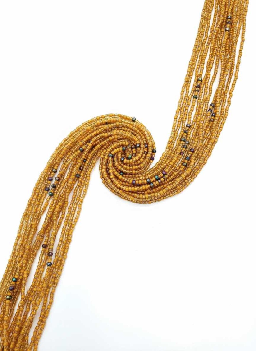 Boatemaa Handmade Orange Waist Beads With Blue Bead Accent Strand Blue ...