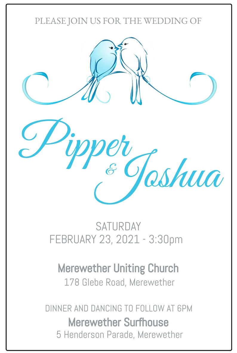 Love Doves Wedding Invitation Template Editable Printable - Etsy