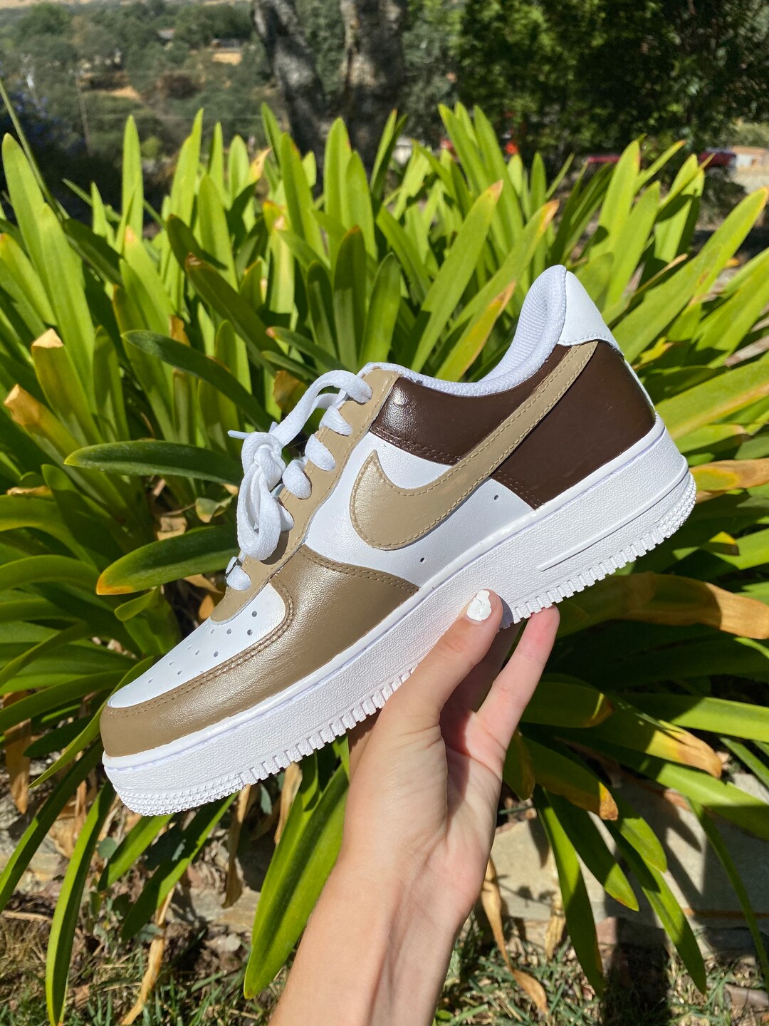Mocha Brown Color Block Air Force 1 - Etsy