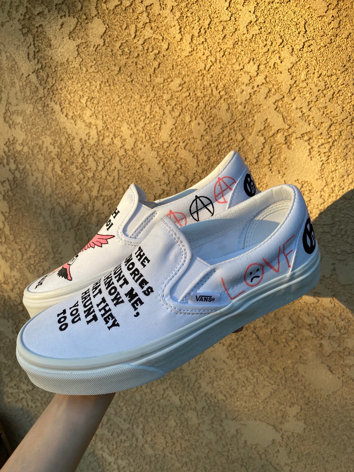 Lil Peep Hand Painted Custom Vans | Etsy