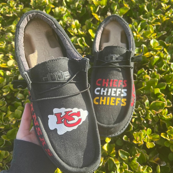 Custom Hey Dudes Chiefs - Etsy