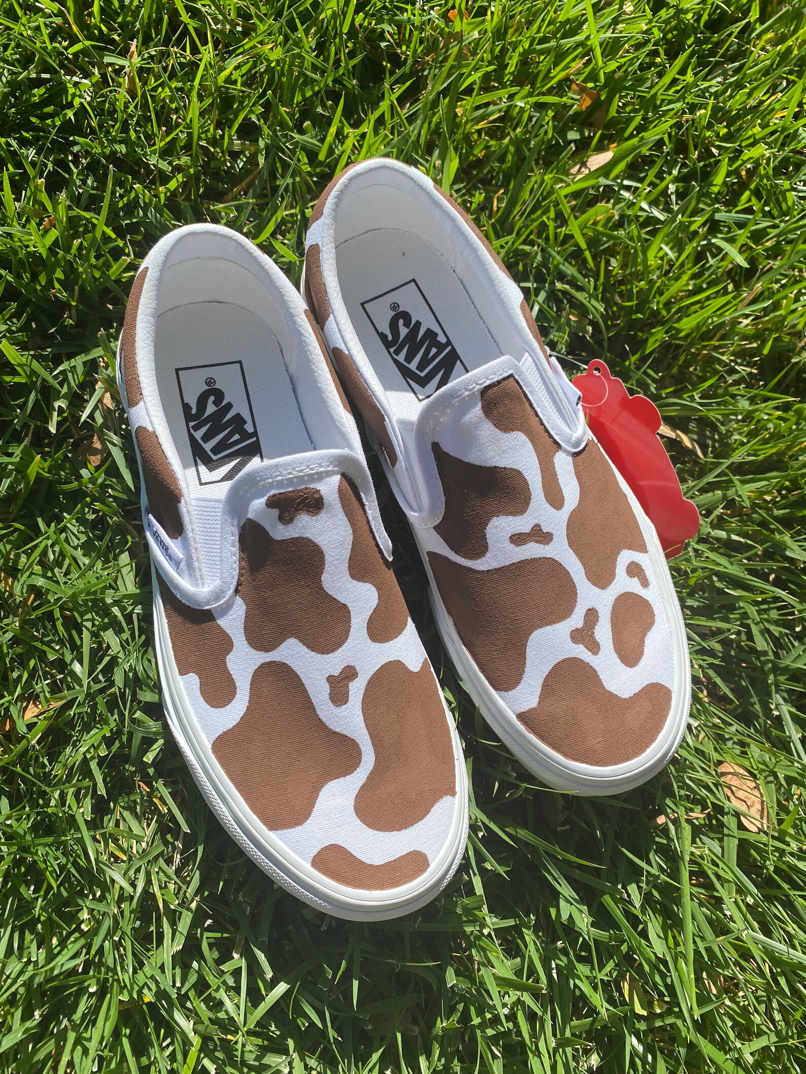 Brown Cow Print Custom Vans | Etsy