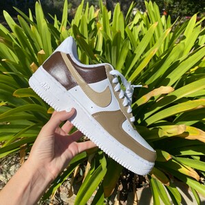 Mocha Brown Color Block Air Force 1 - Etsy