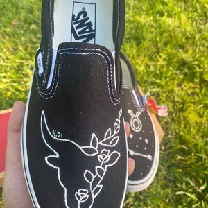 Custom Hand Painted Taurus Zodiac Sign Vans Shoes - Etsy