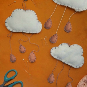 Felt Clouds DIY Craft Kit, Make Your Own Decoration, Kids Bedroom Decor ...