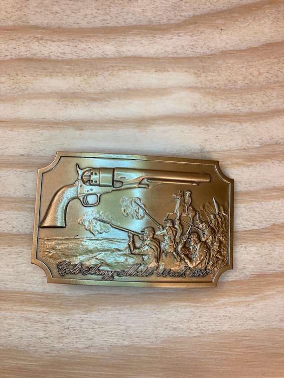 Vintage Belt Buckles - 1860 Army Revolver Colt Firear… - Gem