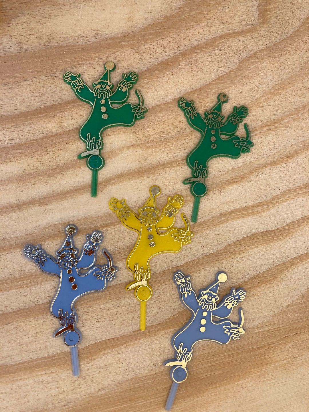 Vintage Cake Topper - Plastic Clown Dessert Pick - Retro Birthday Party ...