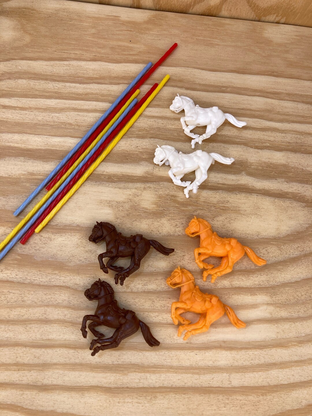 Vintage Cake Topper Plastic Horses Dessert Picks Retro Birthday Party ...