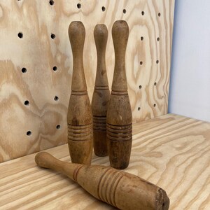 Vintage Home Decor - Antique Wooden Bowling Pins - Primitive Wood ...