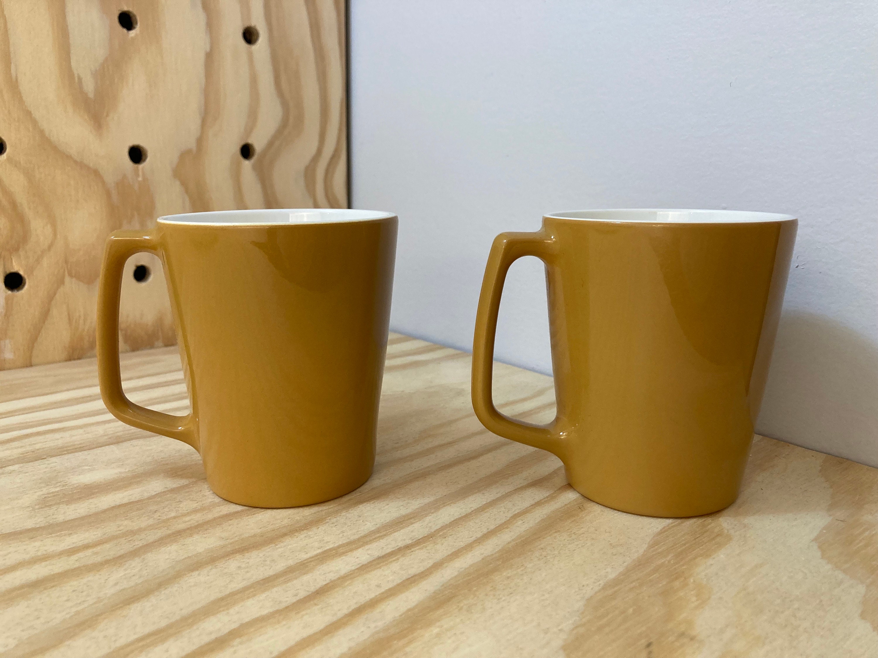 Set of 2 Vintage Coffee Mugs Centura by Corning Mustard Yellow Mid ...