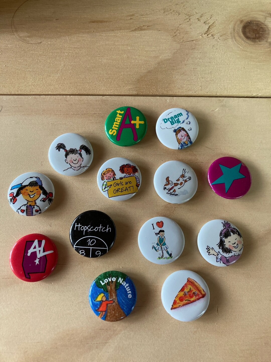 Vintage Grin Pins American Girl Doll Pinback Buttons Collectible Pins ...