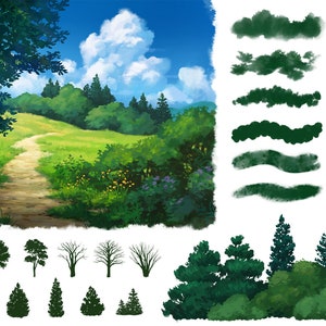 Ghibli-inspired Brushes 2 for Photoshop & Procreate - Landscape ...