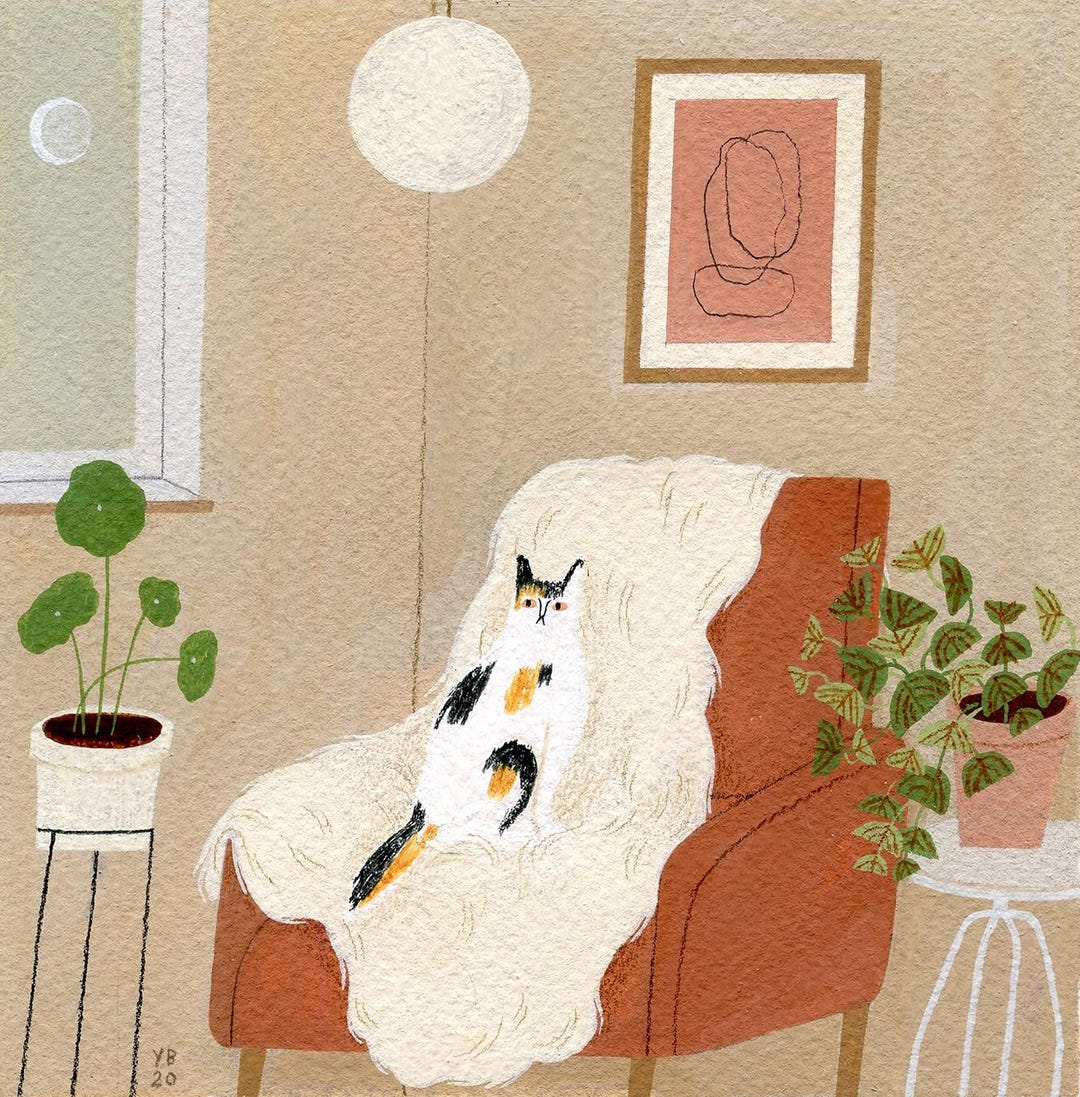 Cat With Moon Art Print - Etsy